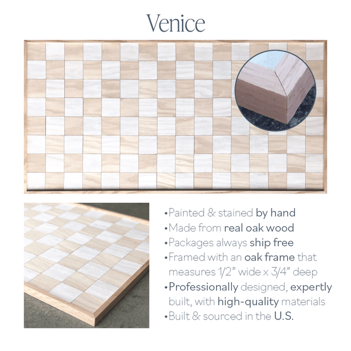 Venice Checkered Wood Wall Art — Birch & Buffalo